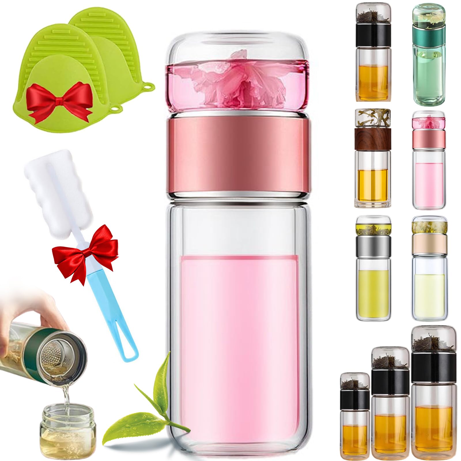 Amazon.com: Infusifie Tea Infuser, 2025 New Glass Tea Infuser Bottle ...