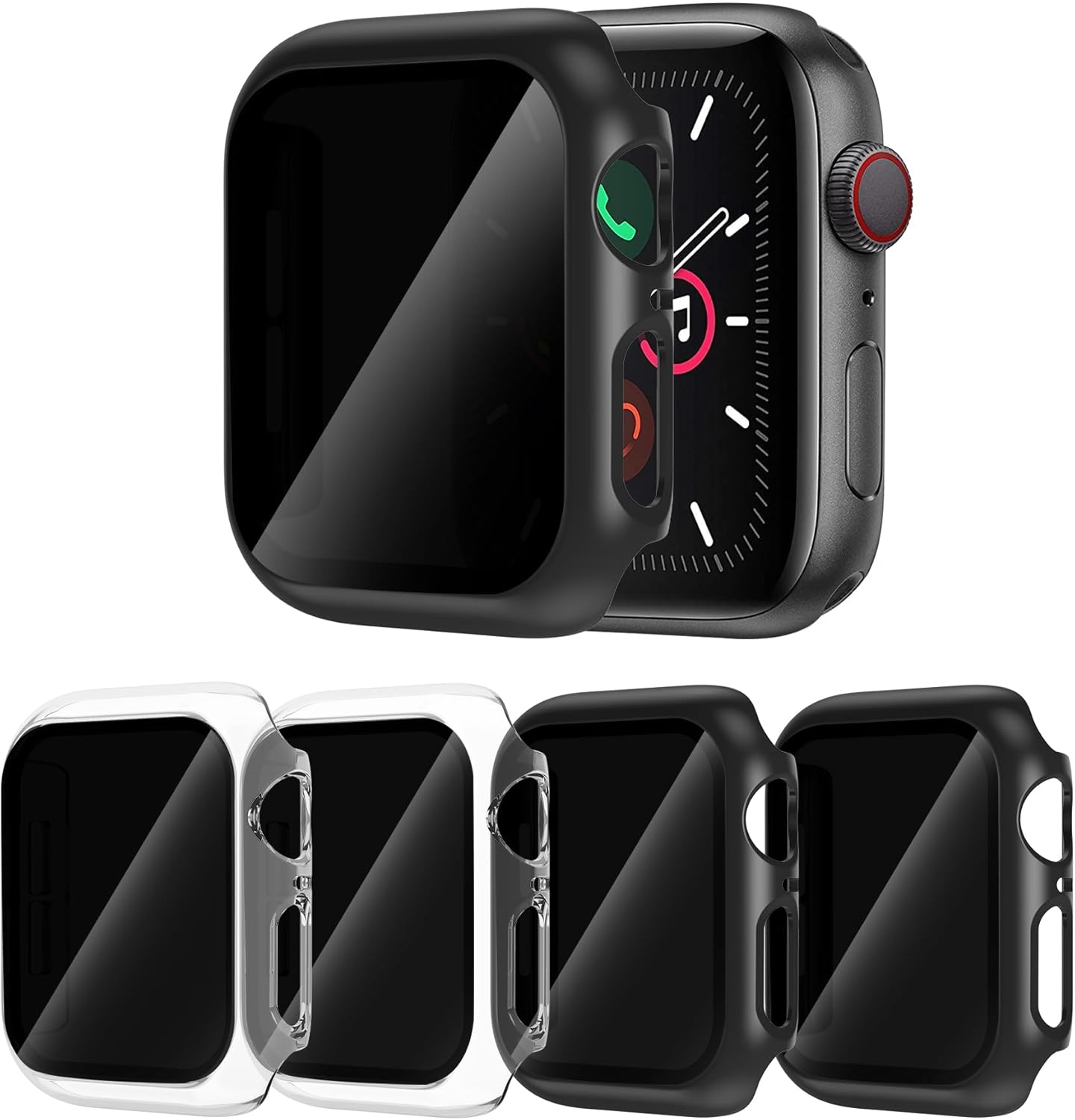 Amazon.com: WEHAMU 4 Pack for Apple Watch Privacy Screen Protector Case ...
