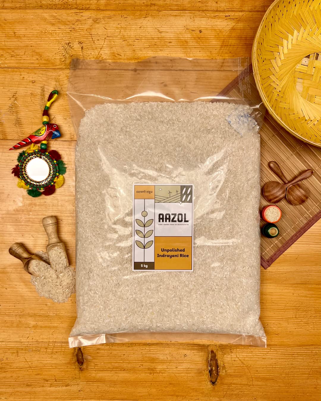 Aazol Unpolished Indrayani Rice: Aromatic Sticky Rice - 5kg | Unique ...