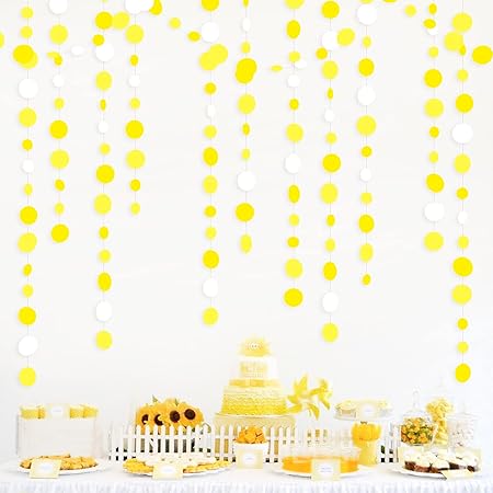 Monkey Home 20pcs of Tissue Paper Fans,Yellow Happy Birthday Banner ...