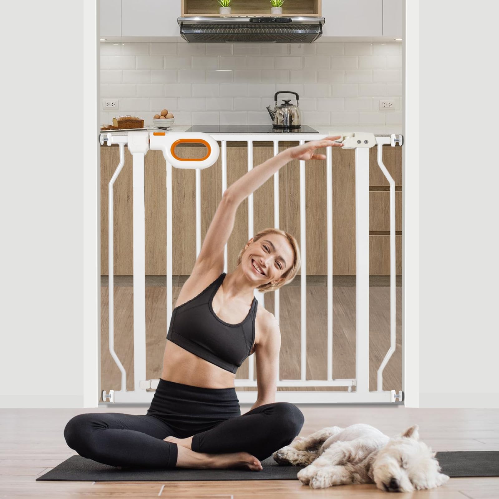 Amazon.com: BABELIO 36" Tall Narrow Baby Gate,27-30 Inch Metal Dog Gate ...