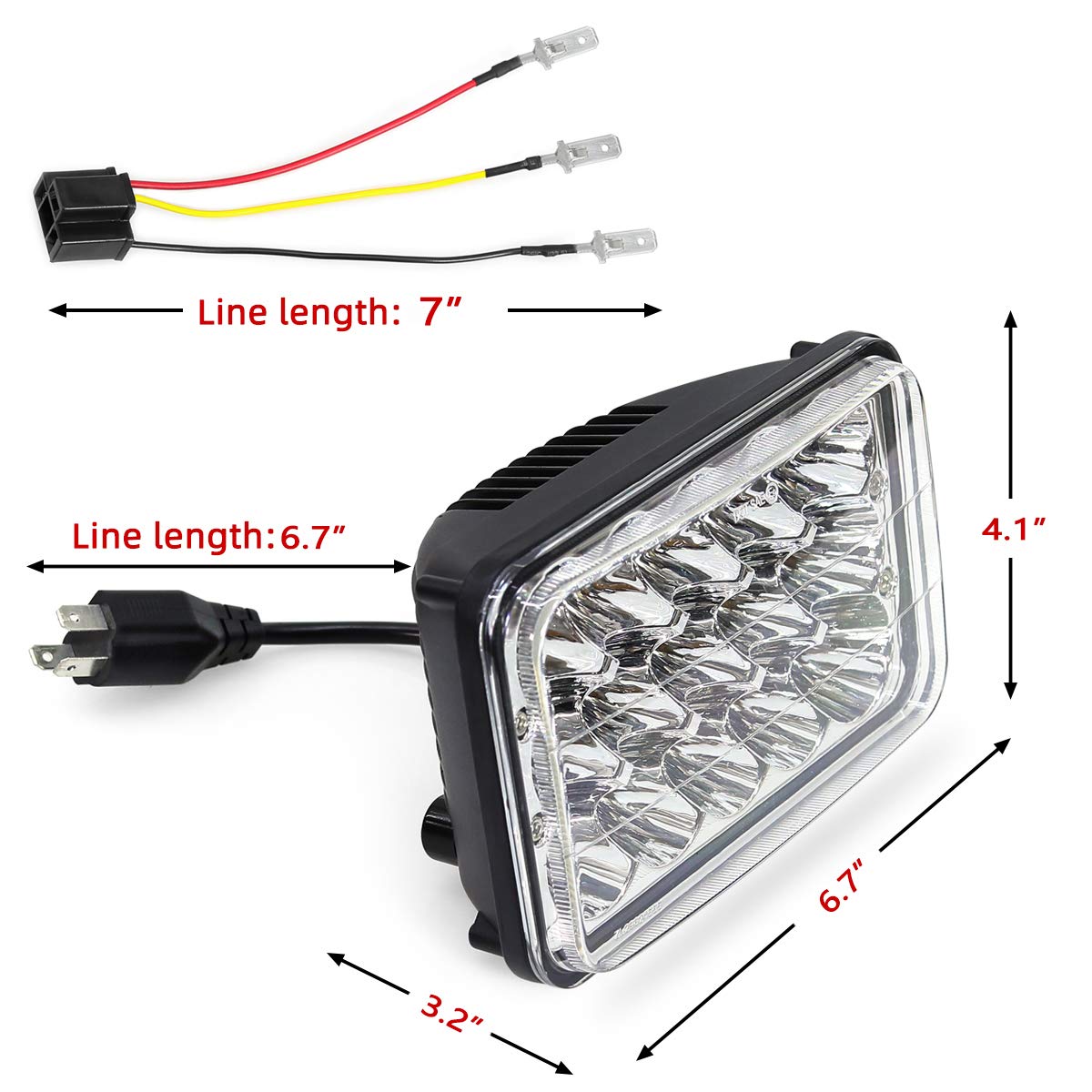 Snapklik.com : 4x6 Led Headlights w/H4 Socket, Dot Approved Peterbilt ...