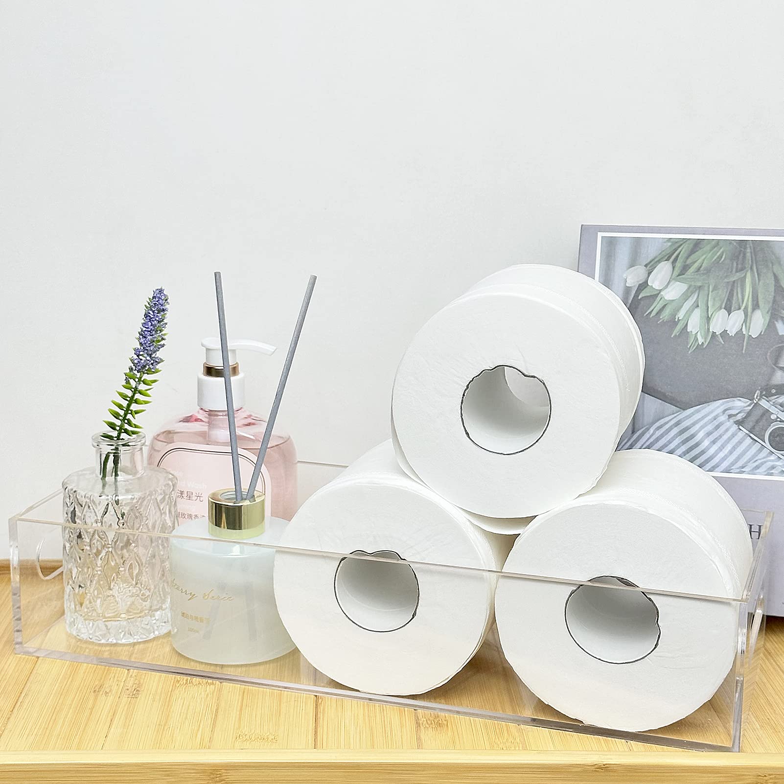 Snapklik.com : Toilet Tank Basket, Acrylic Toilet Paper Storage Basket ...