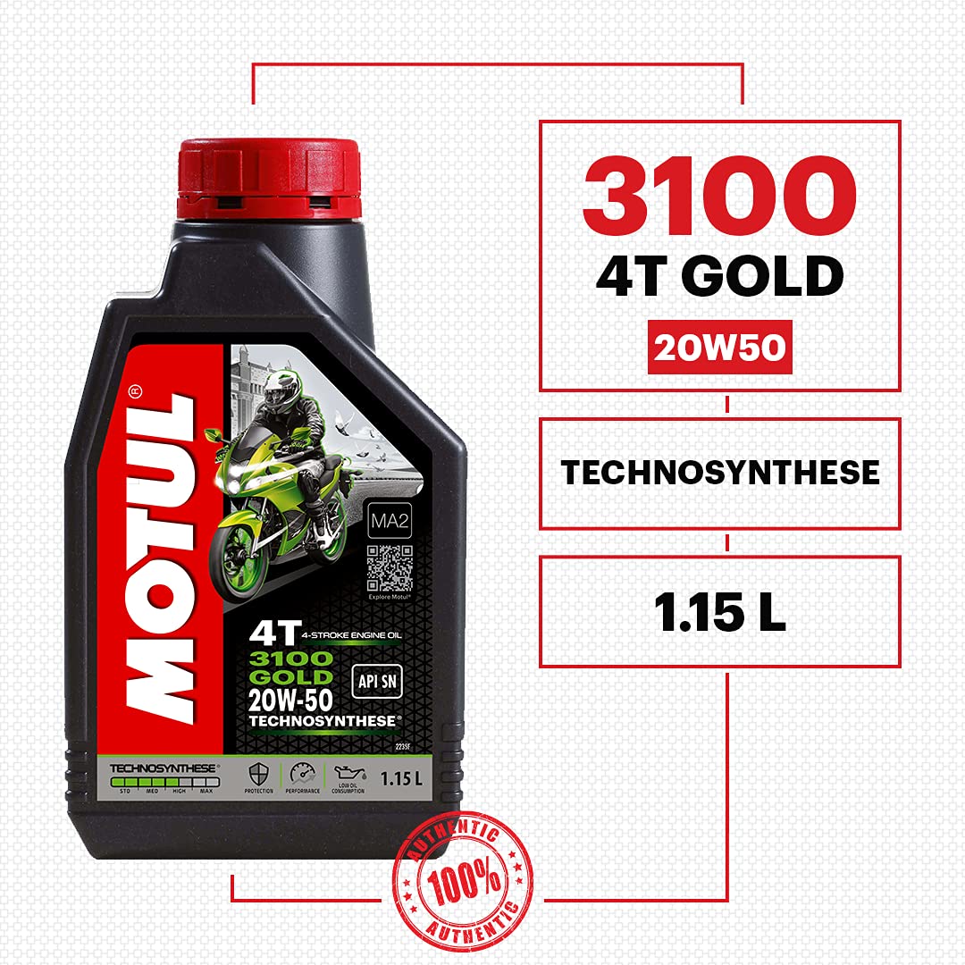 Motul 3100 4T Gold 20W50 API SM Technosynthese High Performance Semi ...