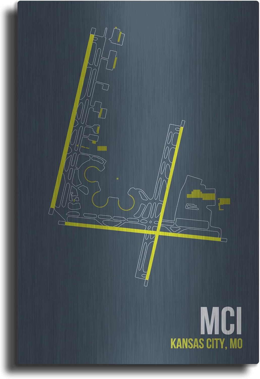 Amazon.com: Luxe Metal Art 'MCI Airport Layout' by O8 Left, Metal Wall ...