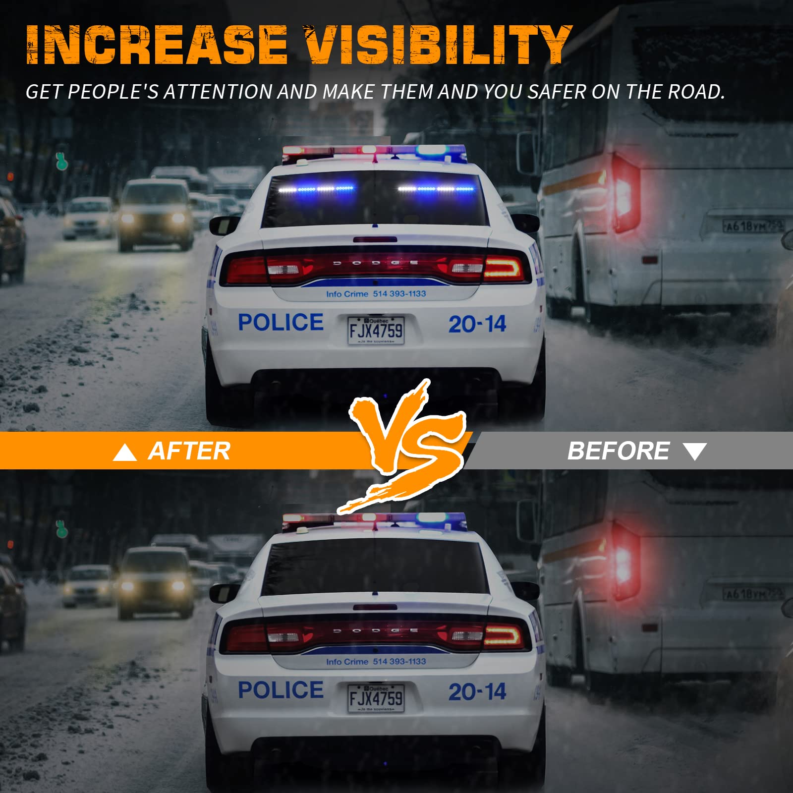 Snapklik.com : 2X 18.5 Inch Traffic Advisor Strobe Light Bar 48 LED ...