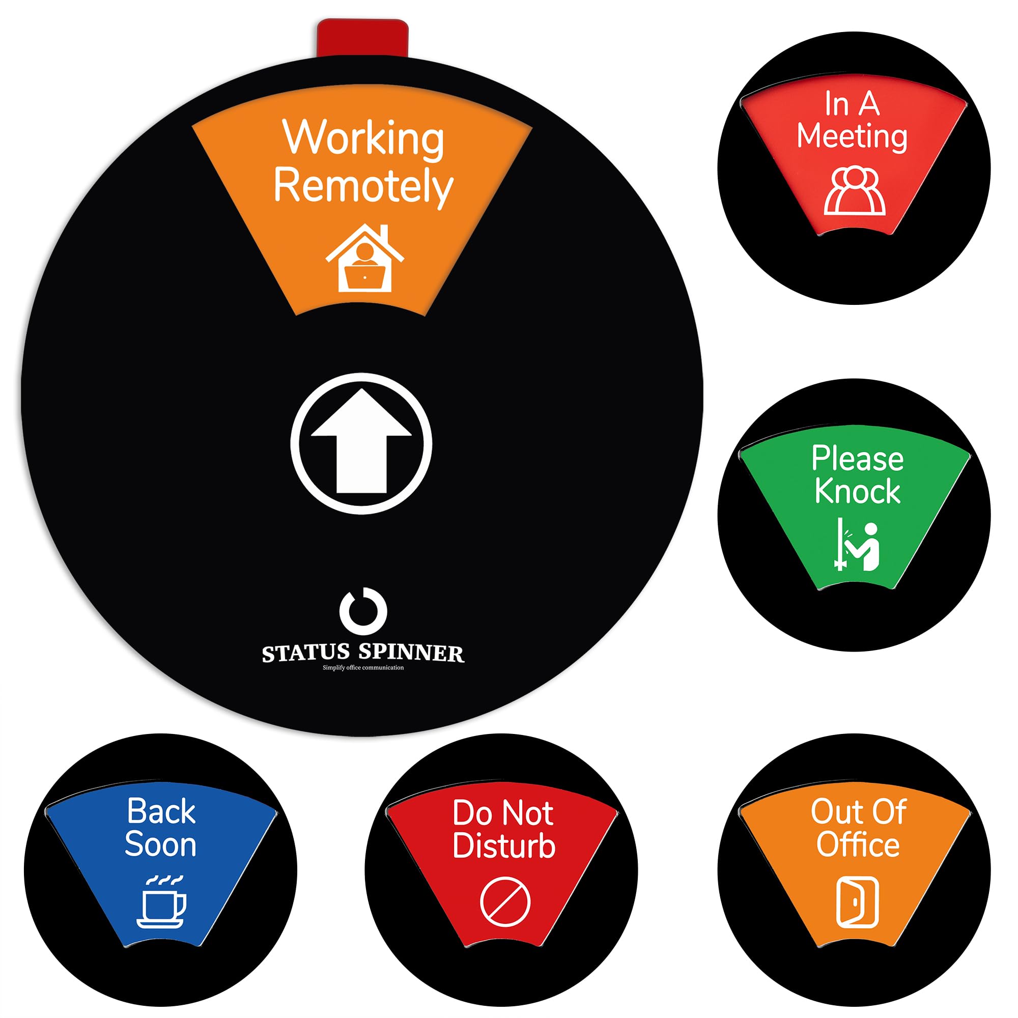 Snapklik.com : STATUS SPINNER Out Of Office Wheel Sign For Door, Office ...