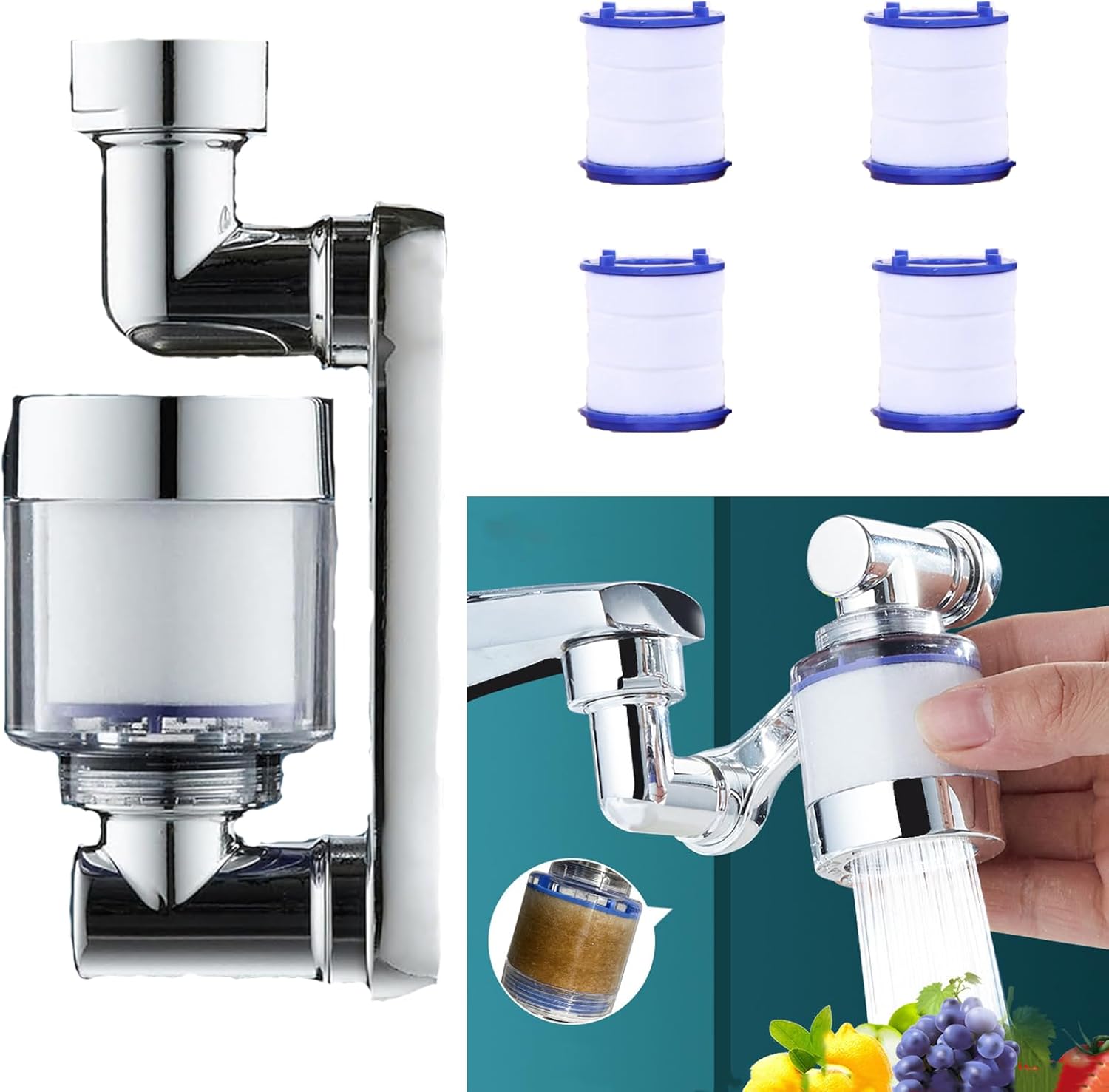 1080° Swivel Faucet Extender, Swivel Multifunctional Robotic Arm Faucet ...