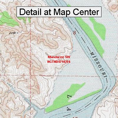 Amazon.com : USGS Topographic Quadrangle Map - Mandaree SW, North ...
