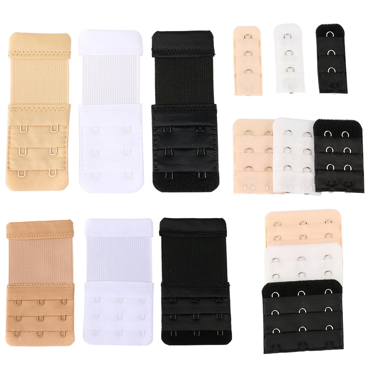 Closecret Women's Bra Back Strap Extenders with 1 to 3 Hook Optional ...