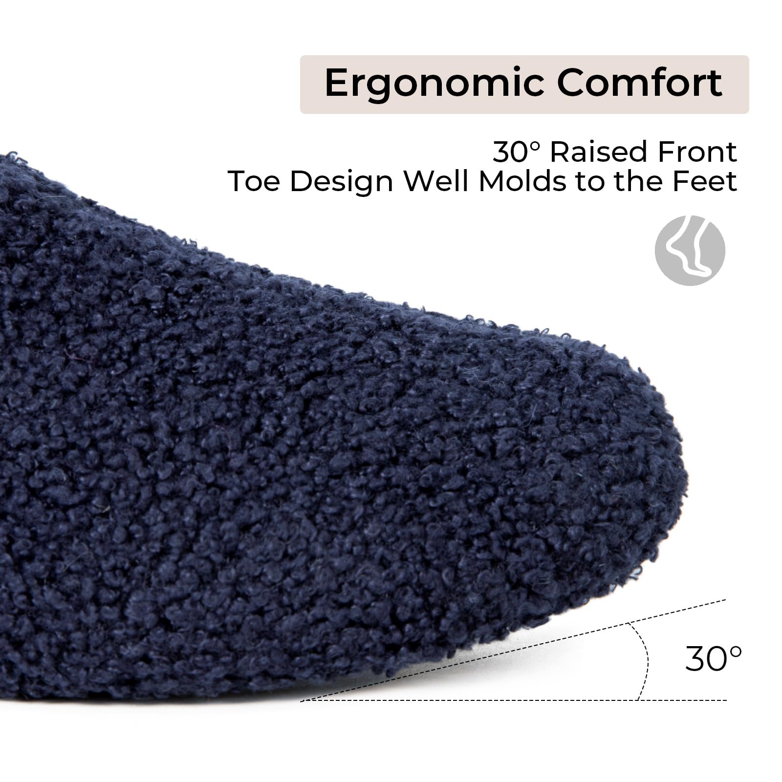 HomeTop Women's Fuzzy Curly Fur Memory Foam Loafer Slippers Bedroom ...