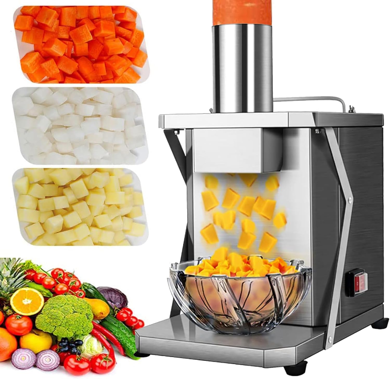 Amazon.com: 5 in 1 Electric Vegetable Dicer Commercial, 200W Vegetable ...