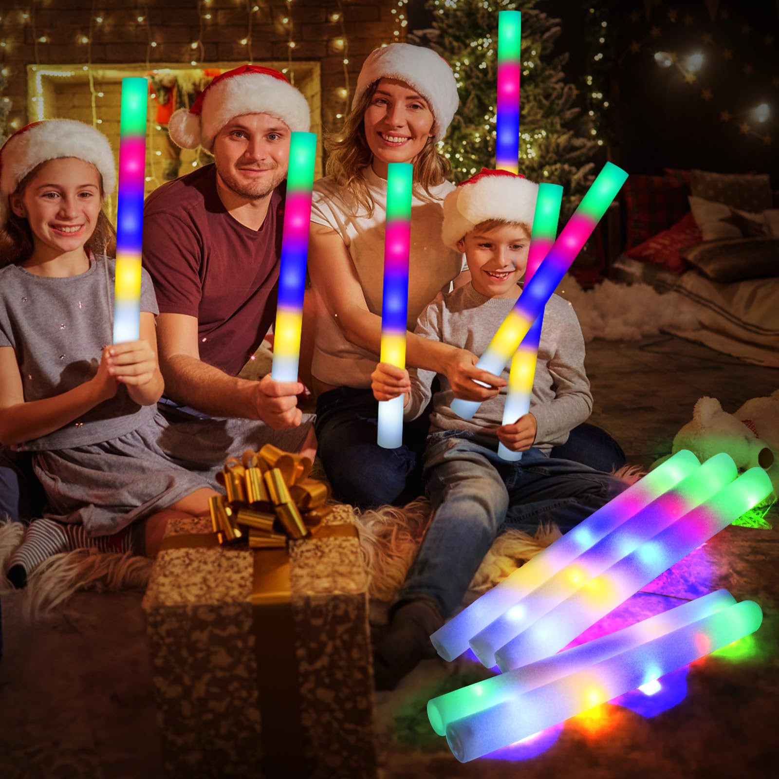 SHQDD Bulk Glow Sticks, 30 PCS Giant 16 Inch LED Foam Sticks, with 5 ...