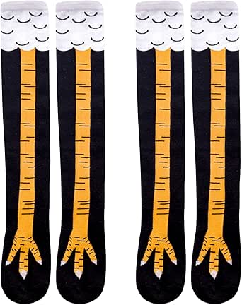 Amazon.com: Fepibur 2 Pair 21.6in Chicken Legs Socks Thigh High Socks ...