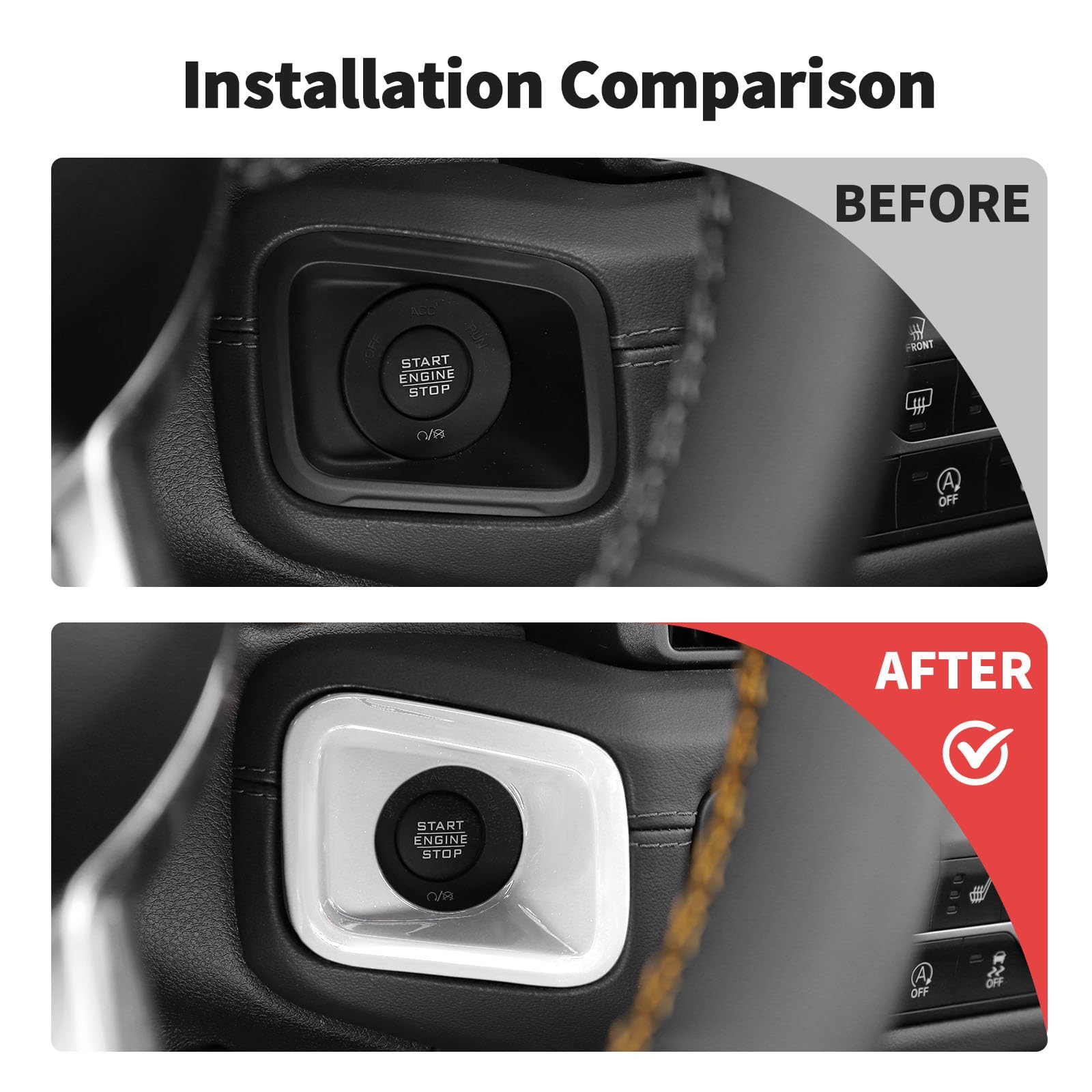 Snapklik.com : For Jeep JL Start Stop Button Cover Trim Sticker Push ...