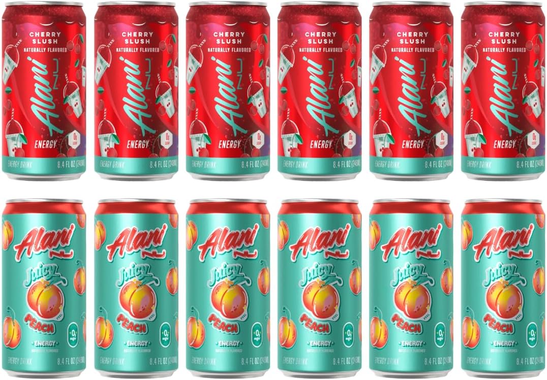 Amazon.com : Generic Alani Energy Drink Mini Cans, Juicy Peach & Cherry ...