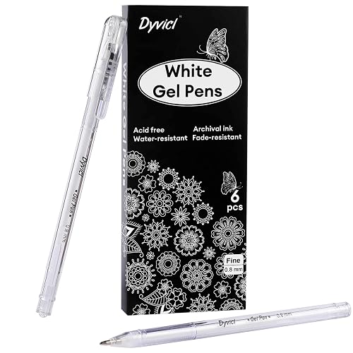 Snapklik.com : White Gel Pens, 0.8 Mm Fine Pens Gel Ink White Pens For ...