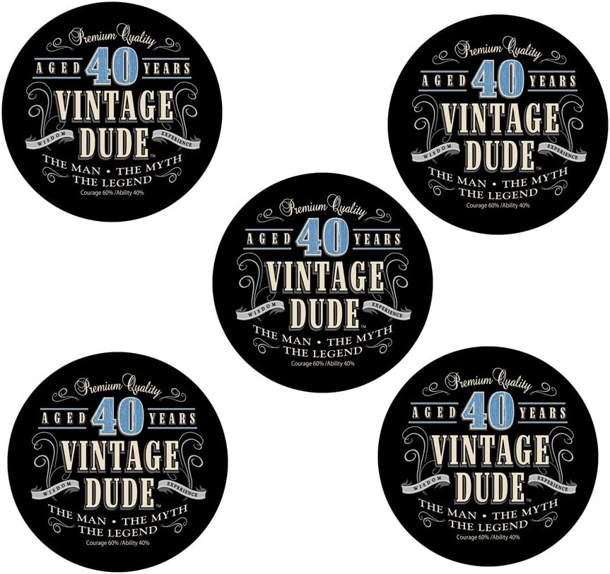 Amazon.com: 40TH Vintage Dude Sticker (24 Pieces) by Partypro : Toys ...