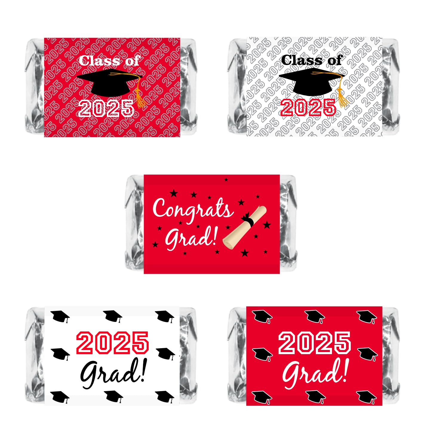 Amazon.com: 60 New Graduation Cap Party Class of 2025 Miniatures Candy ...