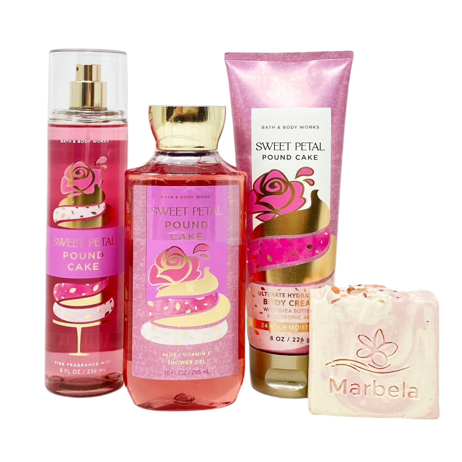Amazon.com : Bath & Body Works Sweet Petal Pound Cake 3 Piece Bundle ...