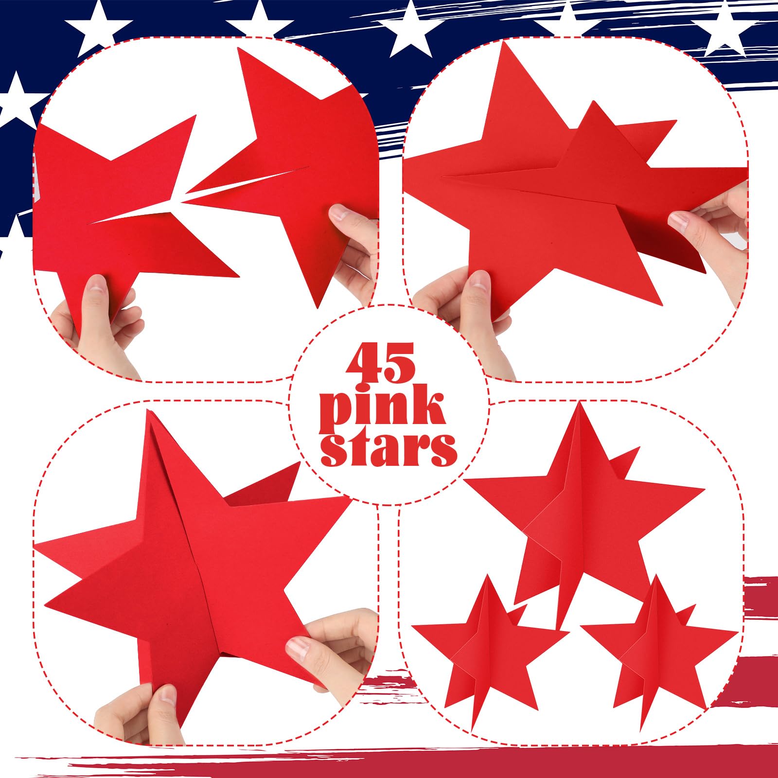 Snapklik.com : 45 Pcs 4th Of July Decorations Red White Blue Star Table ...