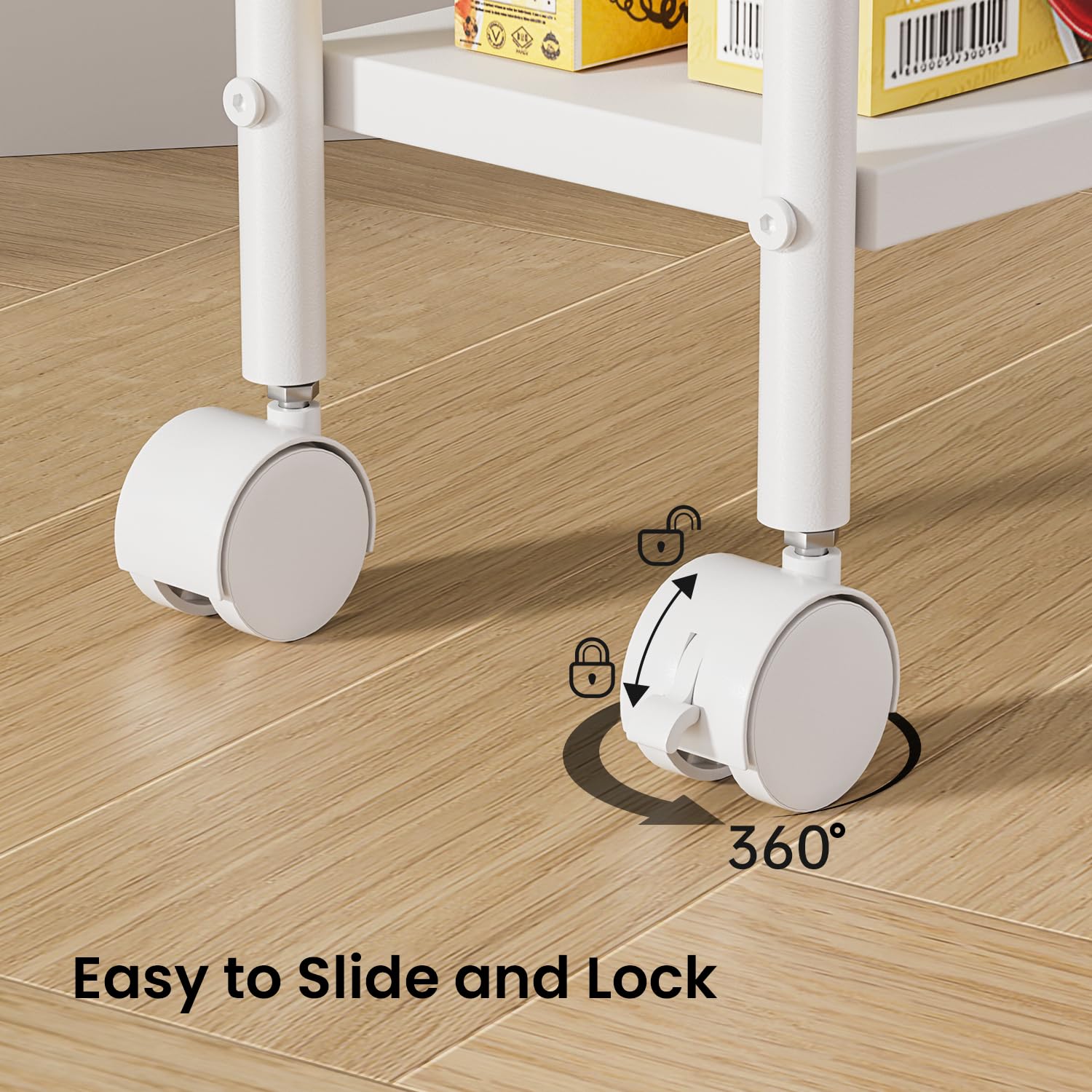 Snapklik.com : Slim Storage Cart, 4 Tier Rolling Utility Cart On Wheels ...