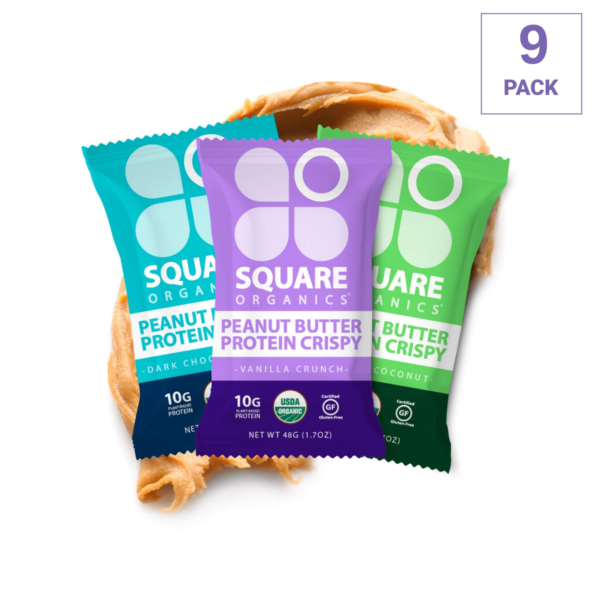 Square Organics Vegan Protein Bars Protein Crispy Combo 10g Protein ...
