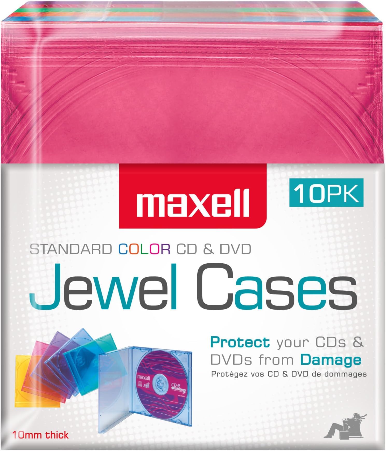 Amazon.com: Maxell® Standard Jewel Cases, Assorted Colors, Pack Of 10 ...