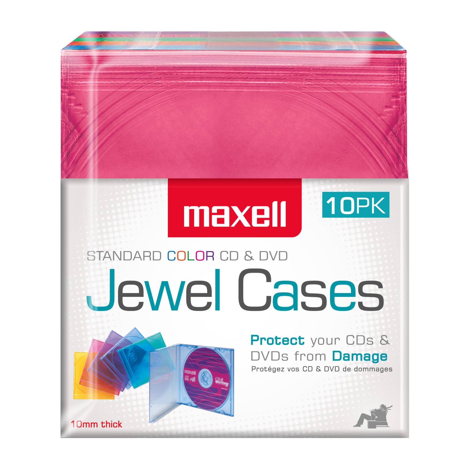Amazon.com: Maxell® Standard Jewel Cases, Assorted Colors, Pack Of 10 ...