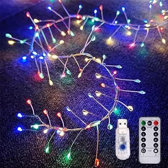 Alambre De Cobre Firecracker Light String, Led Cluster Fairy Lights Con ...
