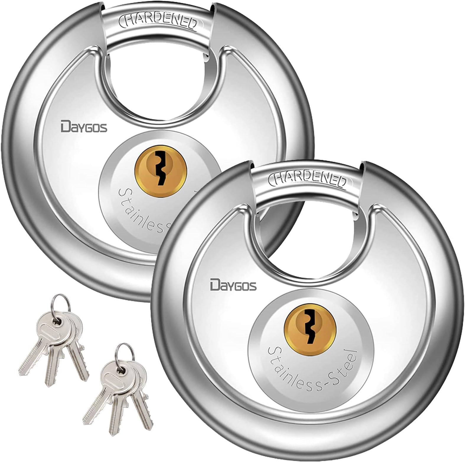 Set of 6 , Round Disc Padlocks Keyed Alike 70mm, 2-3/4-inch Heavy Duty ...
