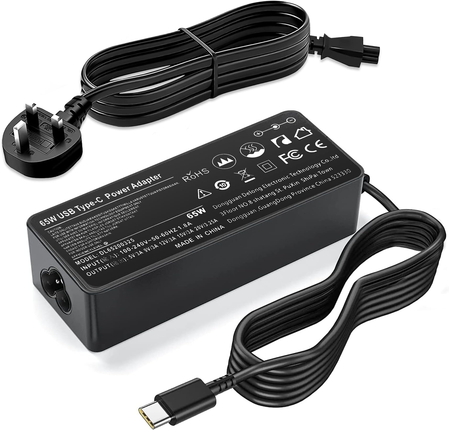 Universal USB C Laptop Charger 65W for Lenovo Thinkpad/Yoga, Dell, HP ...