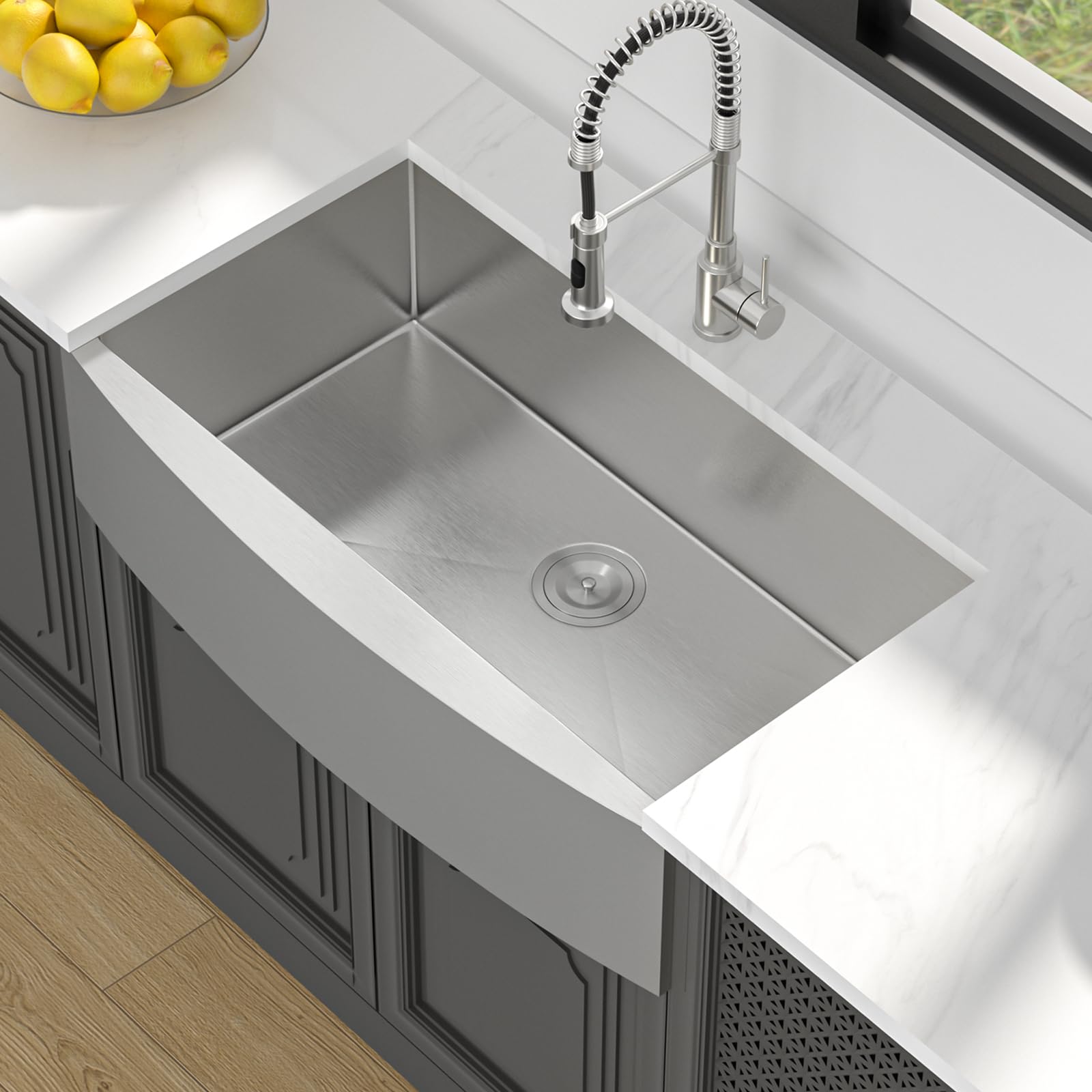 Snapklik.com : Lordear 36 Inch Farmhouse Kitchen Sink Stainless Steel ...
