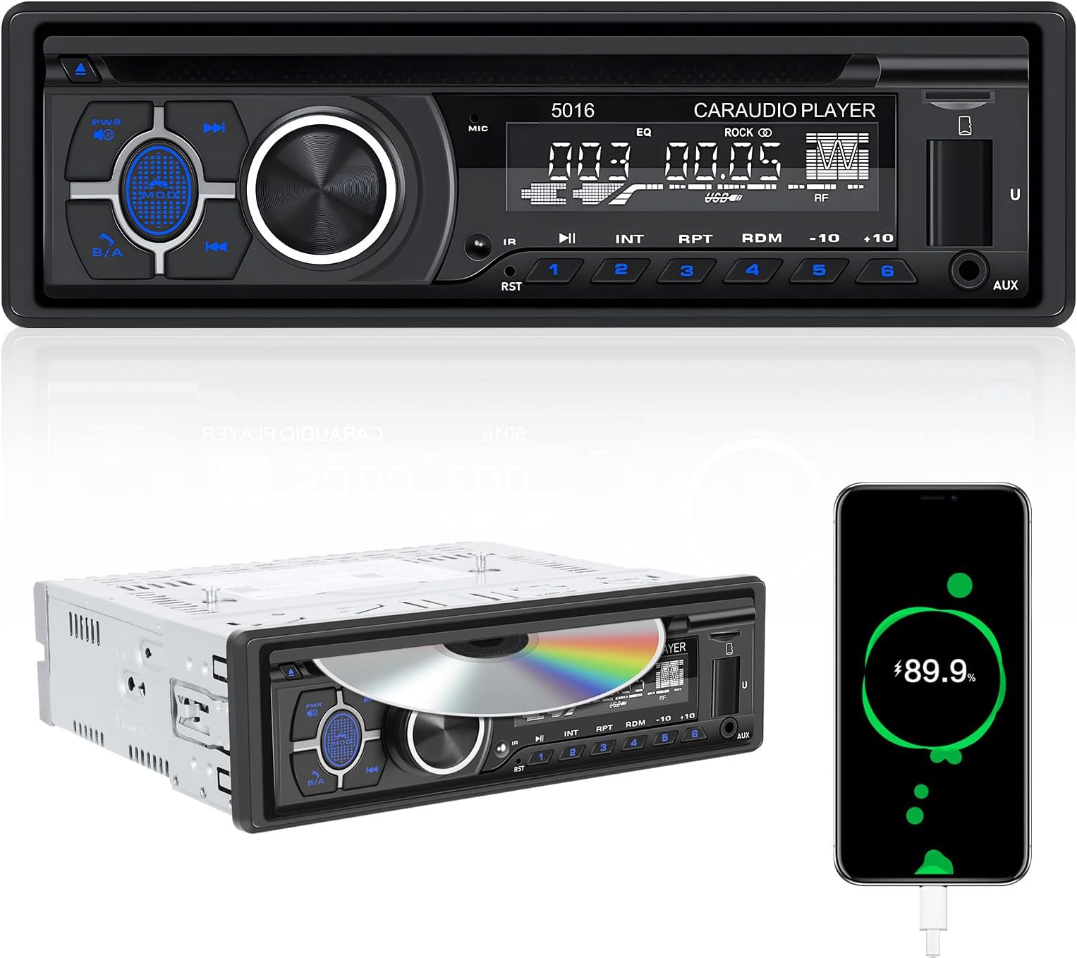 Amazon.com: Single Din Car Radio CD Player,Car DVD Player with ...