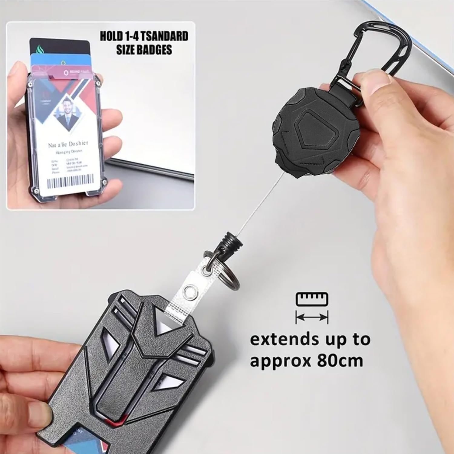 Retractable Keychain, Heavy Duty Retractable Keyring Extendable Badge ...