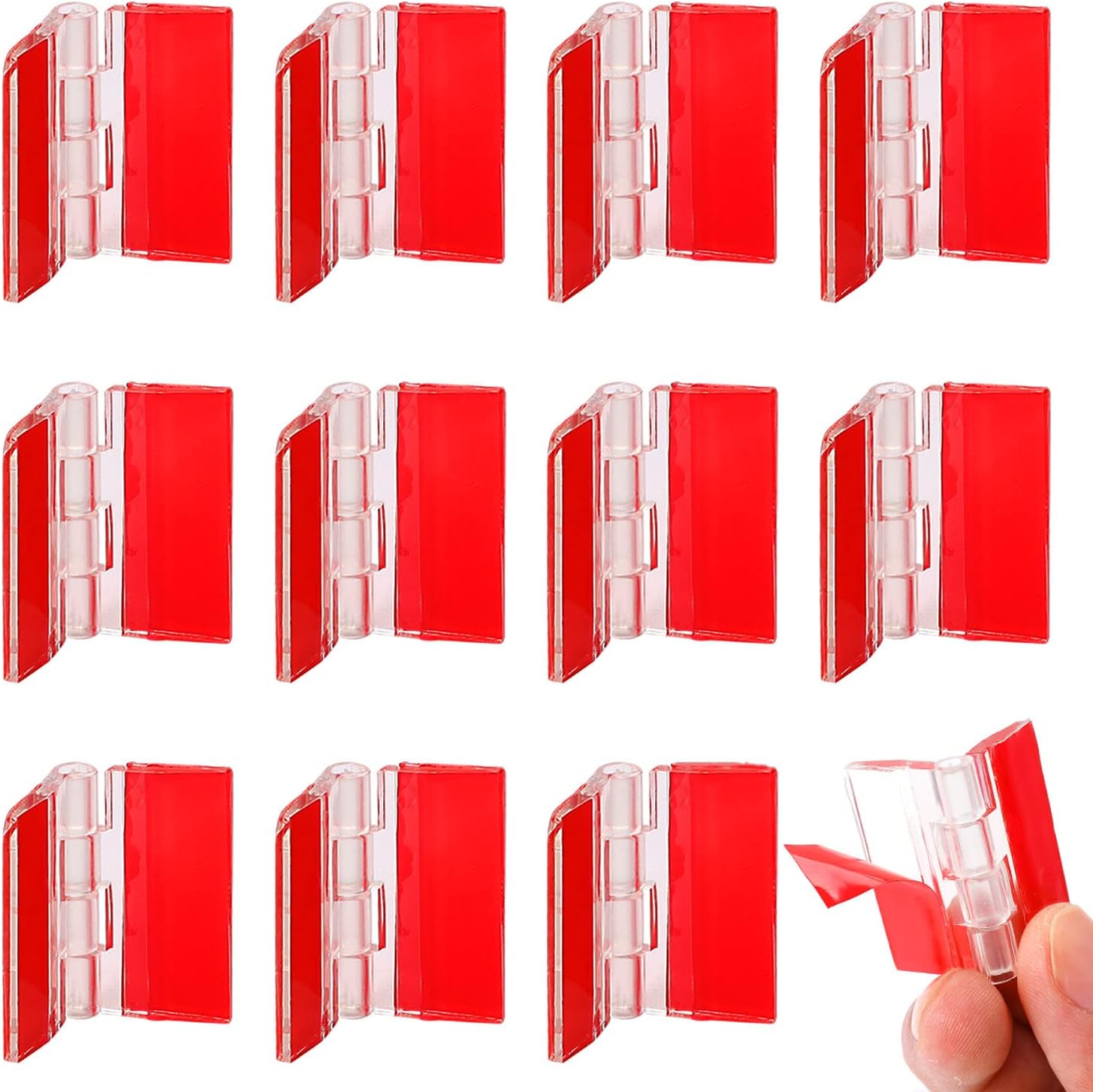 12 Pcs 35x25 mm Mini Transparent Acrylic Hinge Self-Adhesive Small ...