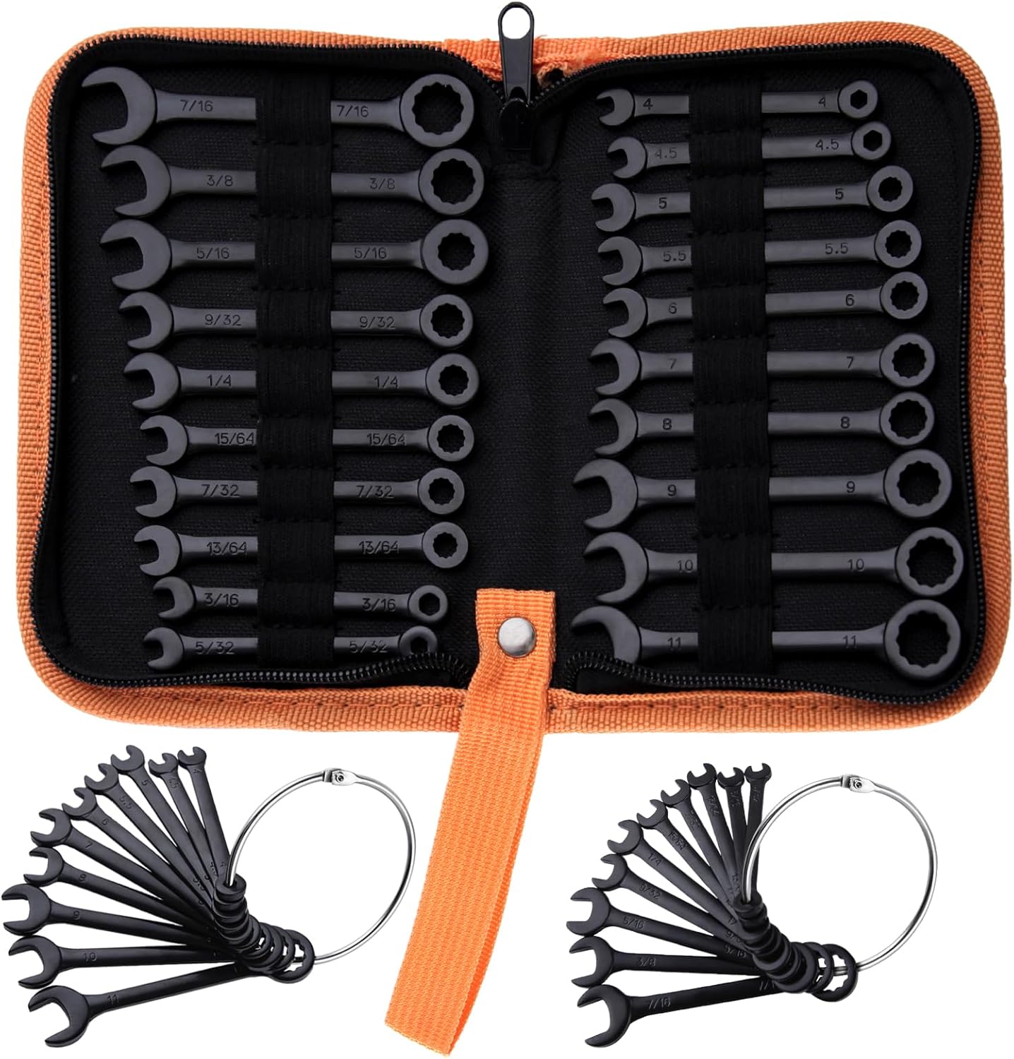 LEONTOOL Mini Wrench Set Metric and SAE 20-Piece Ignition Wrench Set ...