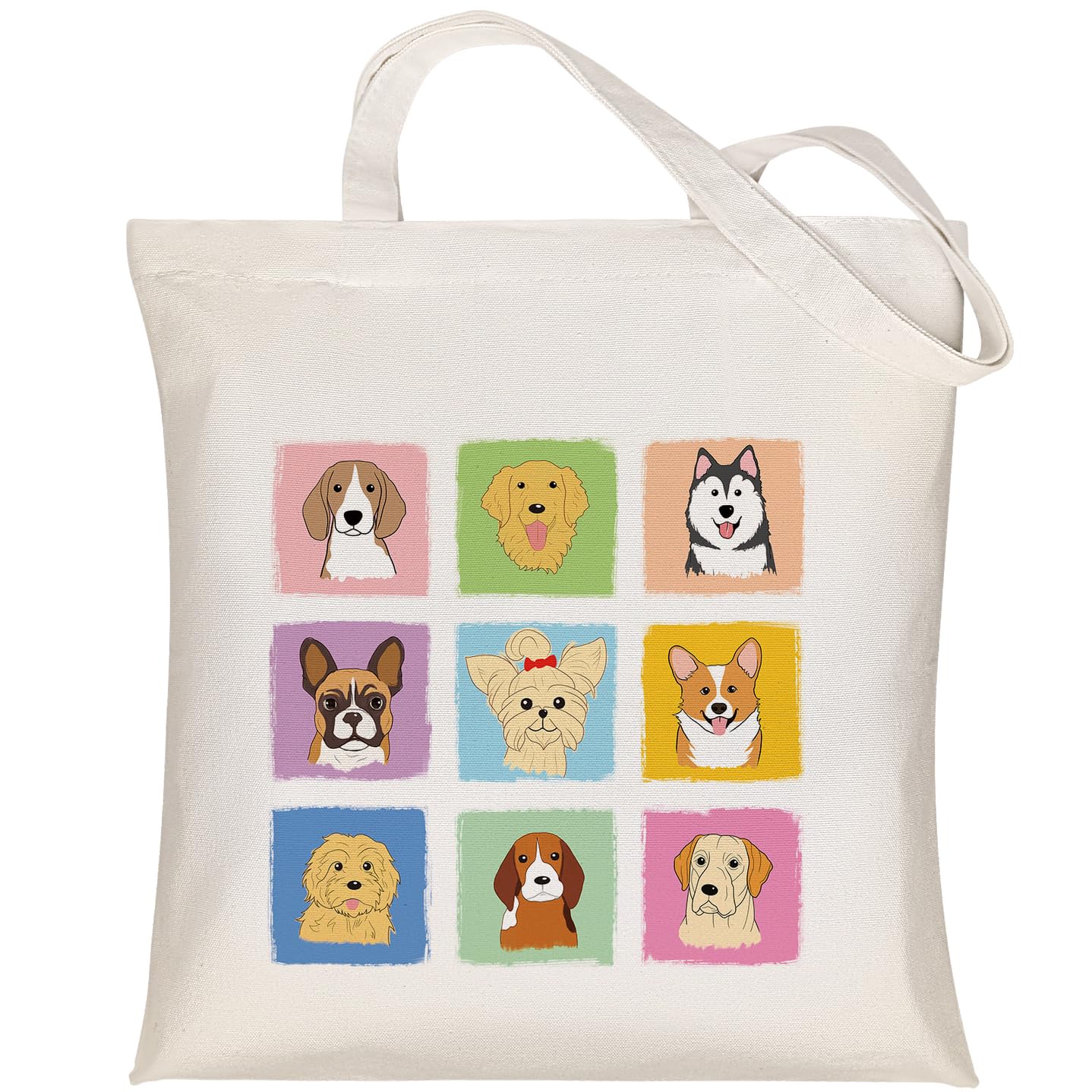 Amazon.com: Louise Maelys Canvas Tote Bag for Women Cute Dogs bag ...