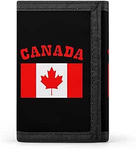 Amazon.com: Canada Flag Canadian Maple Leaf Trifold Wallet Front Pocket ...