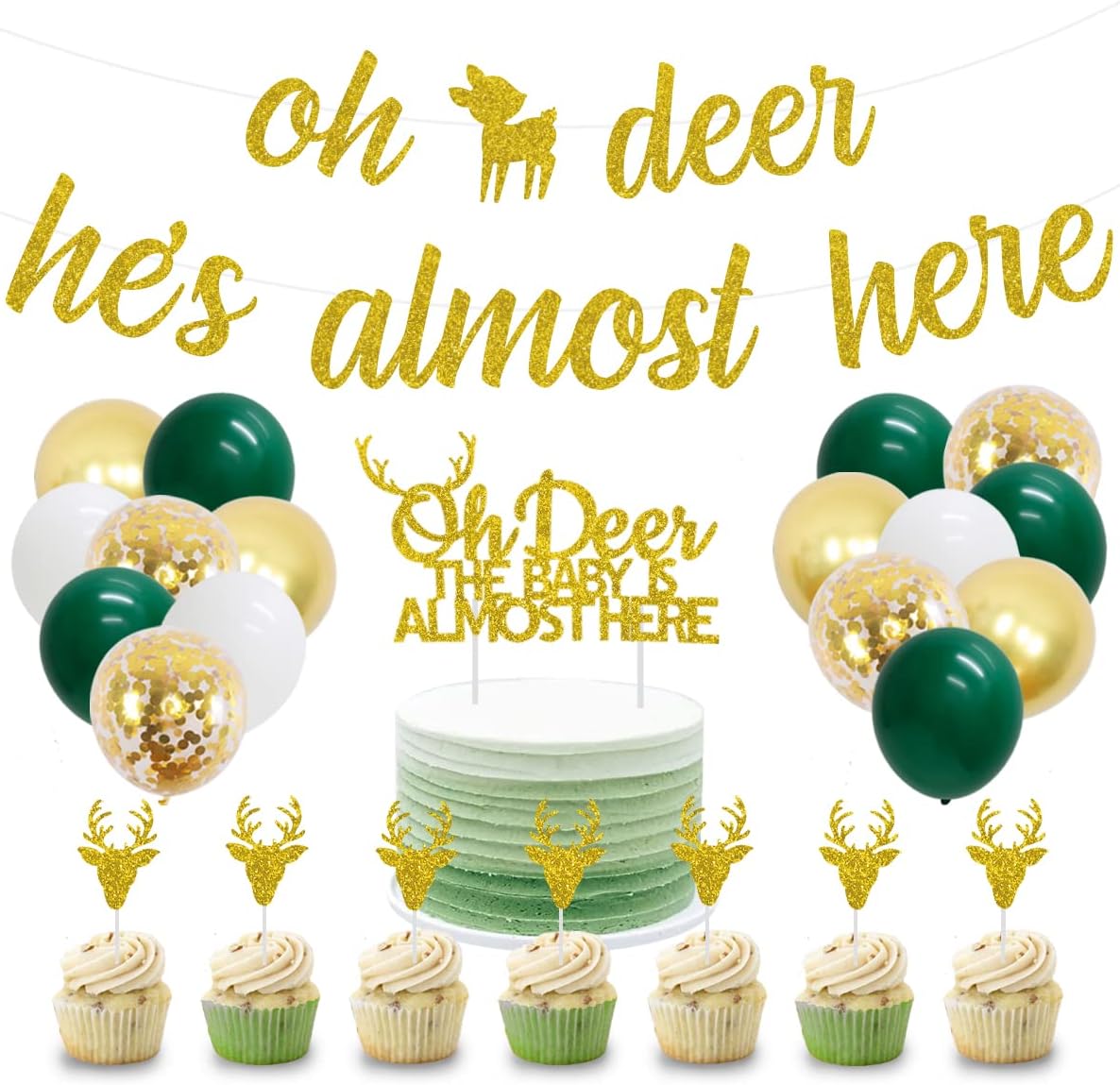 Amazon.com: Oh Deer He’s Almost Here Baby Shower Decorations for Boy ...
