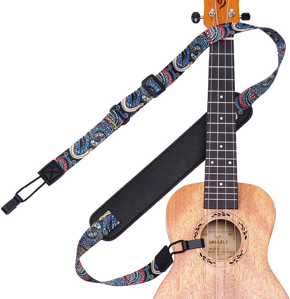 Amazon.com: Rayzm Clip-on Ukulele Strap, Bohemian Style Knitting ...