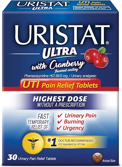 Amazon.com: Uristat Ultra UTI Pain Relief Tablets, Fast Urinary Tract ...