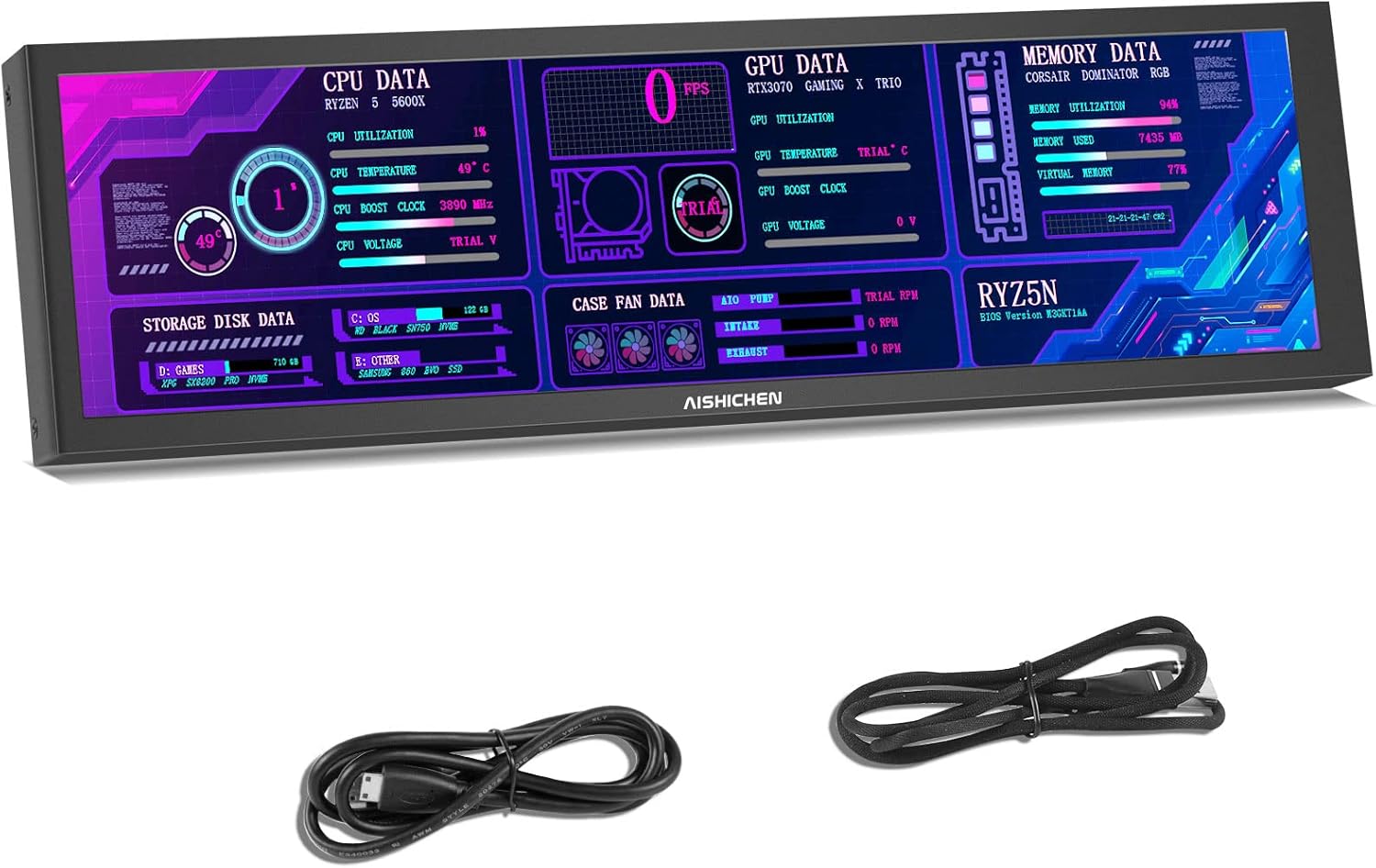 visualización de temperatura de PC de 8.8 pulgadas, visualización de ...