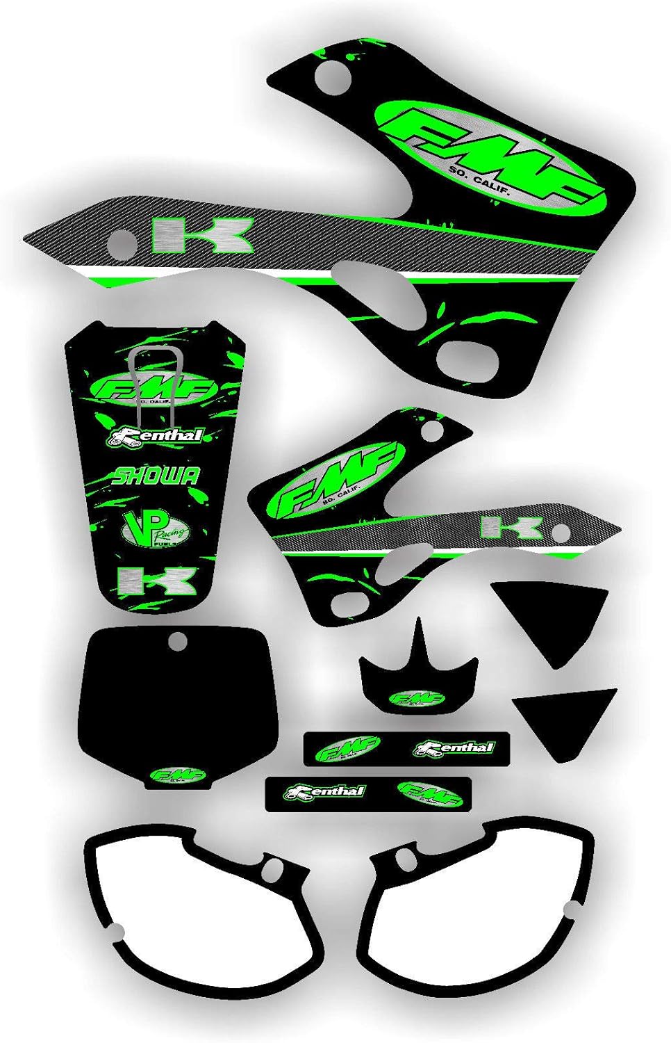 Amazon.com: FMF Exhaust Graphic Kit fits 99-02 Kawasaki Kx125 Kx250 ...