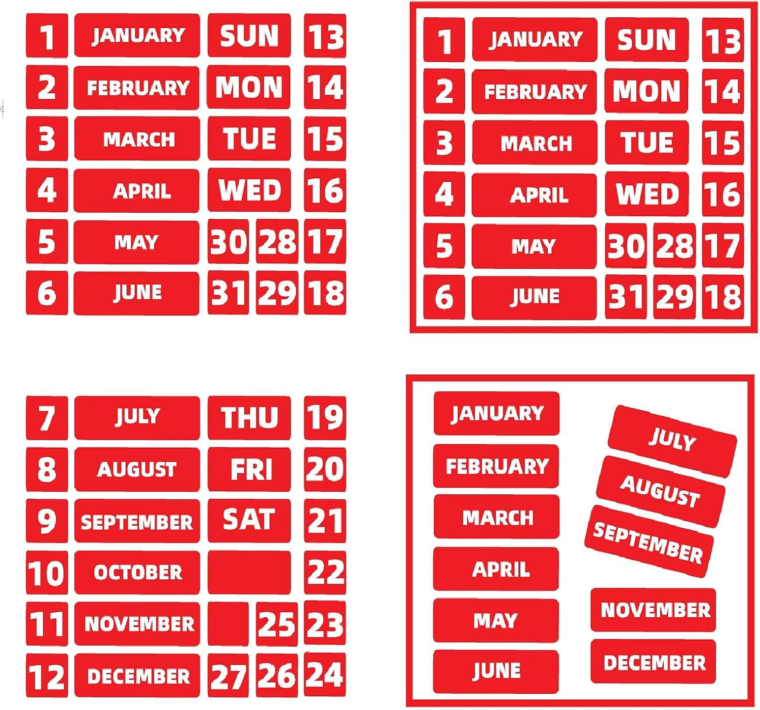 Amazon.com: JINGZHAN 104 Pieces Magnetic Days of The Week and Months ...