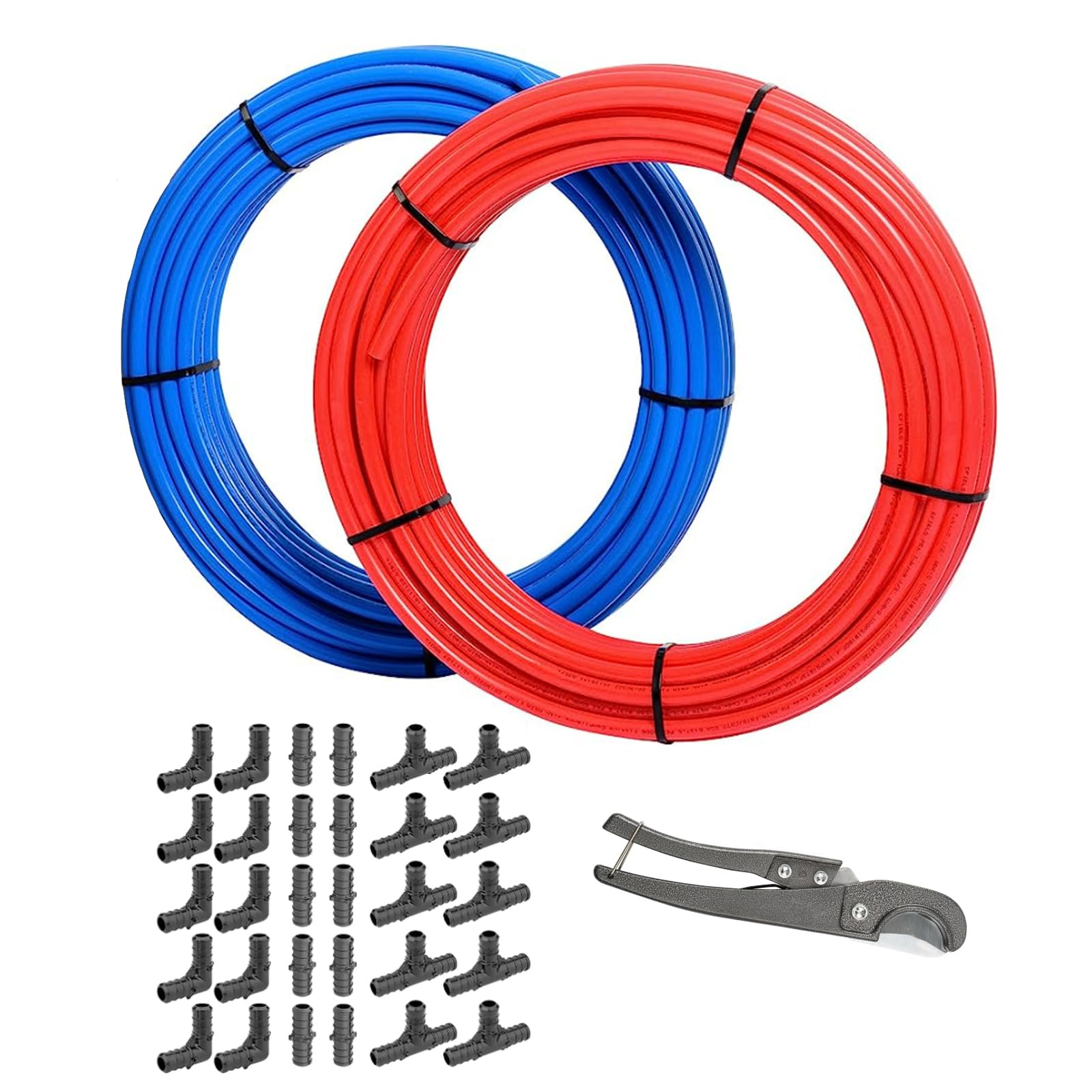 Amazon.com: GUOFIS 1/2 Inch PEX-B Pipe,2 Rolls Blue & Red Each 100 Feet ...