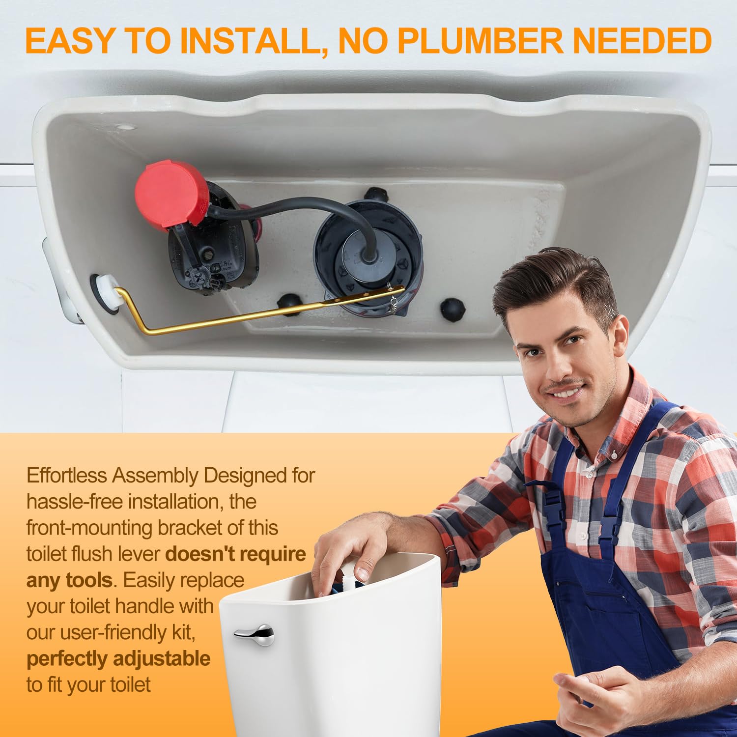 Snapklik.com : Hidnvefen Toilet Handle Replacement Kit Universal Toilet ...
