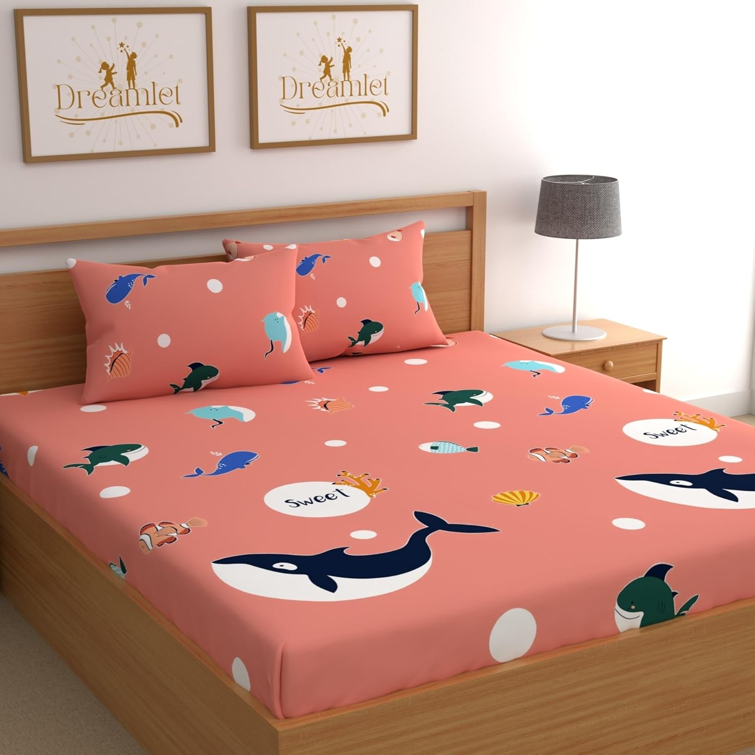DREAMLET Prime Collections 180TC Pure Cotton Double Flat Bedsheet