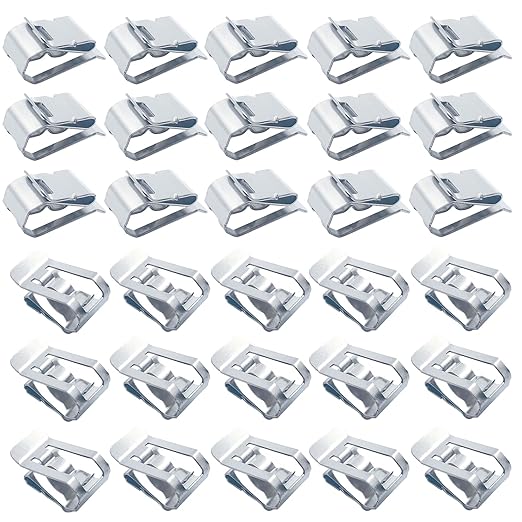 Luckkyme 20mm Stainless Steel Cable Clips Trailer Frame Wire Clips (30 ...