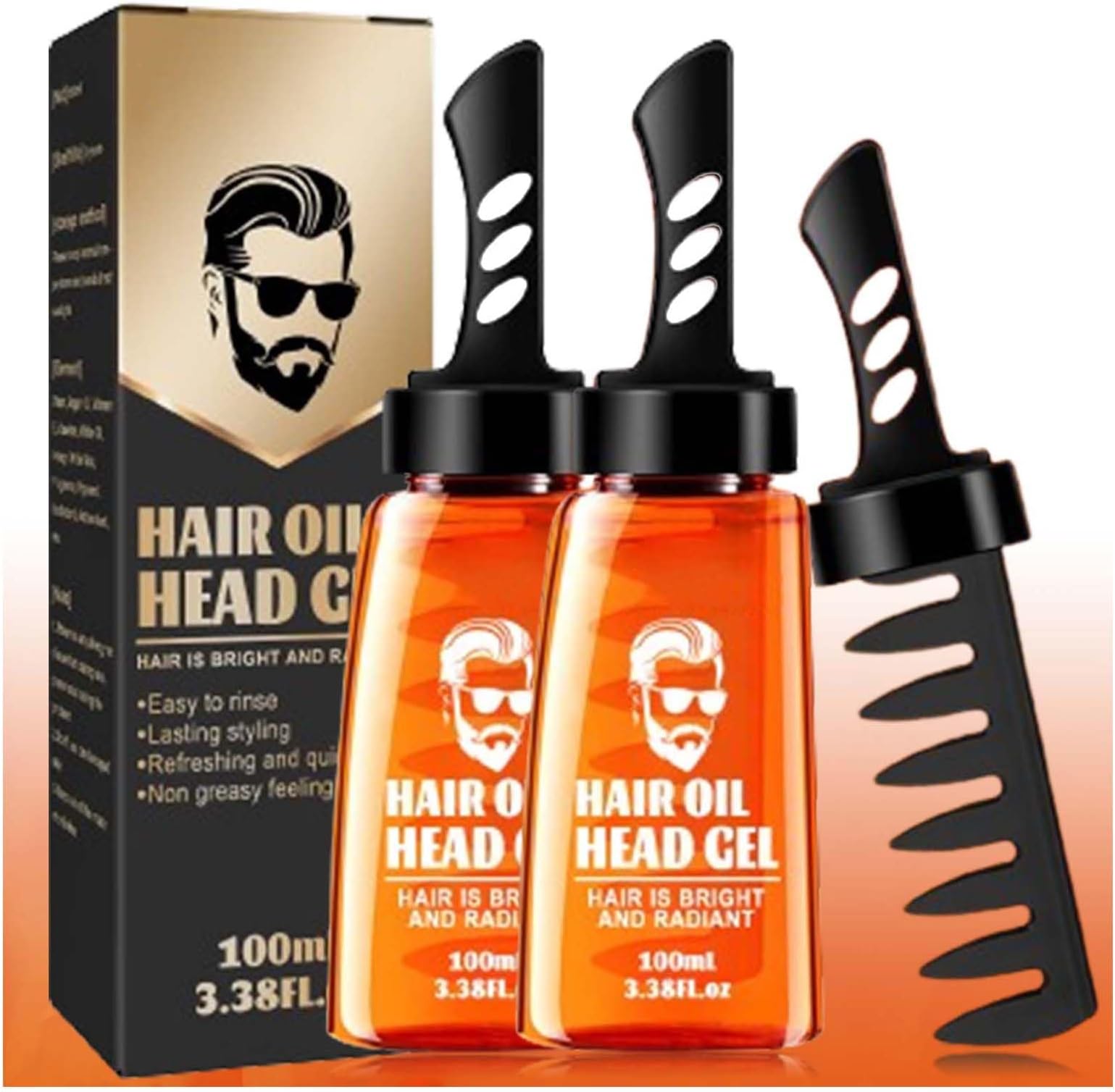 Amazon.com : Men Hair Styling Gel with Comb,2-in-1 Men Hair Styling Gel ...